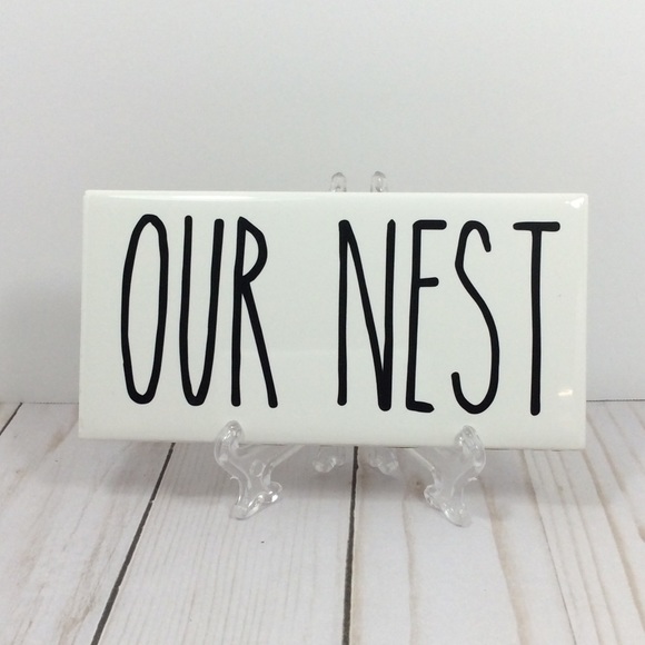 Handmade | Accents | Our Nest Sign Decorative Tile Farmhouse Sign ...